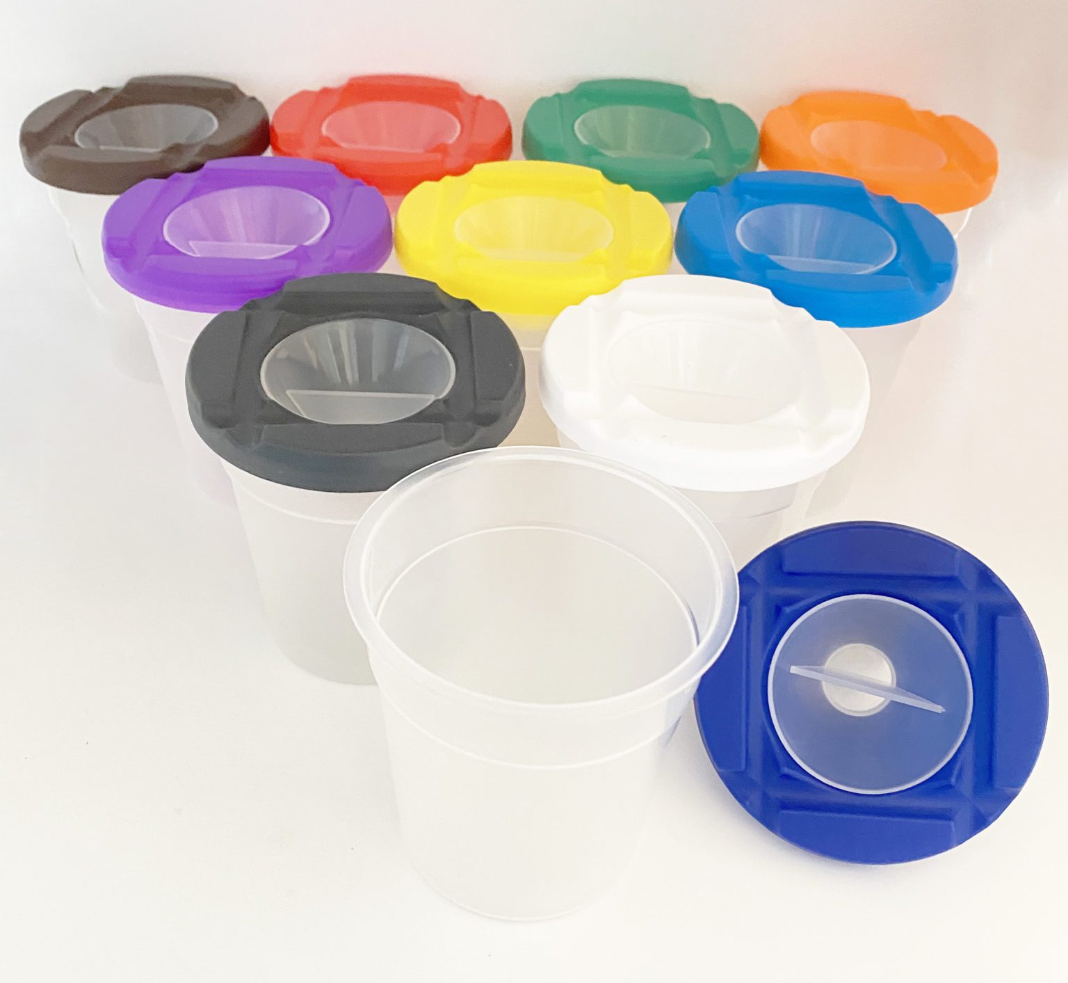 10 Paint Pots With Assorted Colour Lids - DBLG Import